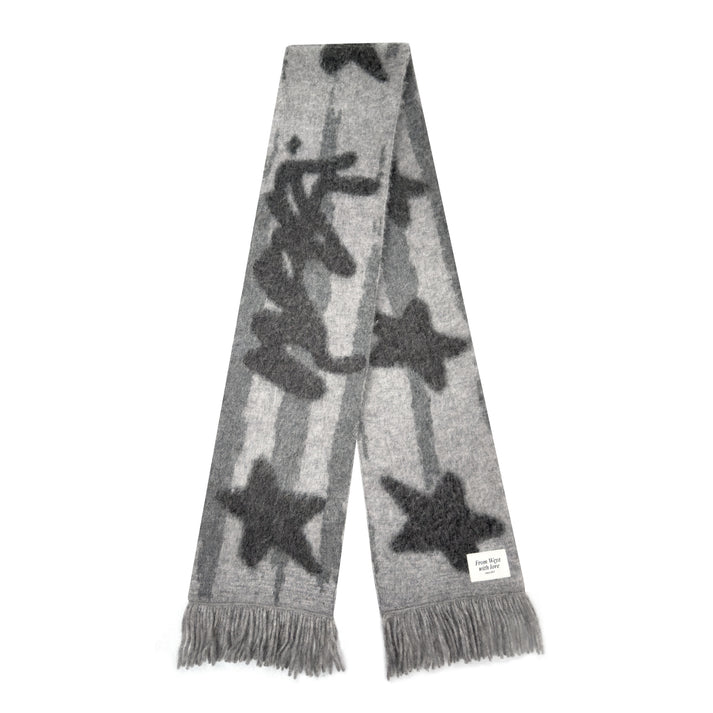 "STARS" HEAVY KNIT SCARF - GREY – Weyz Clothing